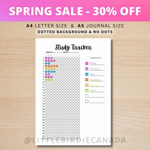 Study Tracker - PRINTABLE Journal Page - Student Journal - Student ...