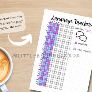Language Tracker - PRINTABLE Journal Page - Habit Tracker - Learning ...