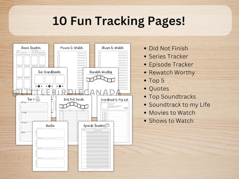 MOVIE and TV Journal Bundle - Printable Journal Pages - Digital Planner ...