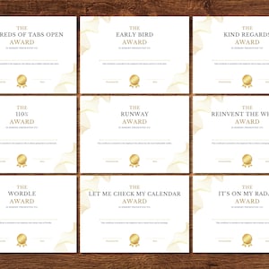 30 Funny Office Awards - Funny Employee Award - Work Award - Coworker ...