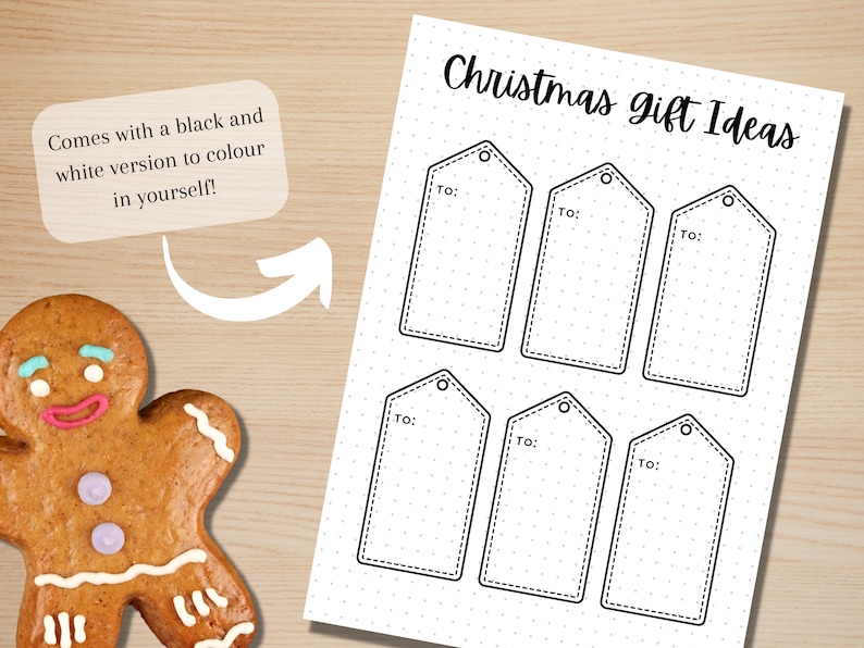 Christmas Gift List - Christmas Journal Page - PRINTABLE Journal Page ...