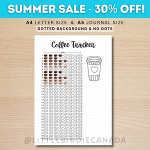 Coffee Tracker - PRINTABLE Journal Page - Planner - Health Tracker ...