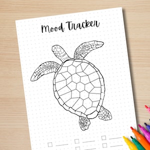 Turtle Mood Tracker - PRINTABLE Journal Page - Planner Page - Feelings ...