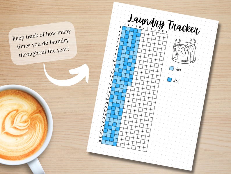 Laundry Tracker - PRINTABLE Journal Page - Planner Page - Daily Tracker ...