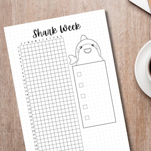Shark Week - Period Tracker - PRINTABLE Journal Page - Planner Page ...