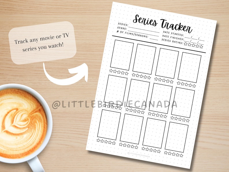 TV Series Tracker - PRINTABLE Journal Page - Movie Series Tracker ...