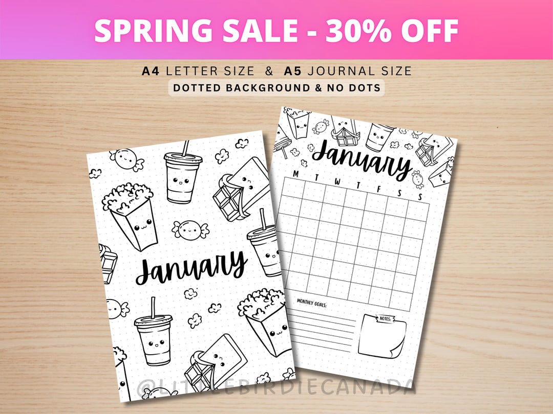 January Title Page - January Calendar - PRINTABLE Calendar - Printable ...