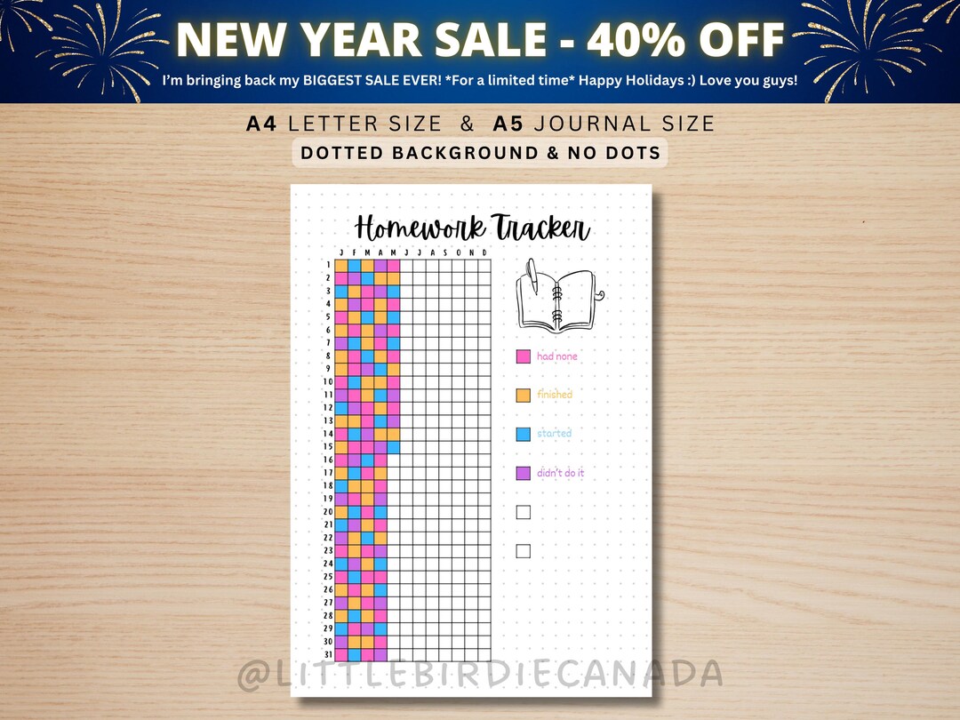 Homework Tracker PRINTABLE Journal Page Student Journal Student Planner ...