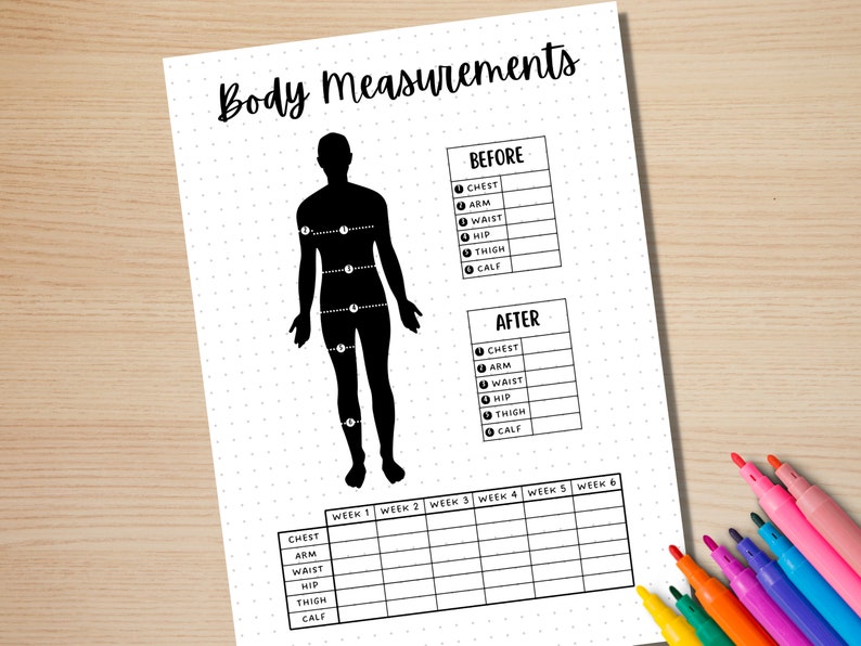 Body Measurements Tracker - PRINTABLE Journal Page - Planner Page ...