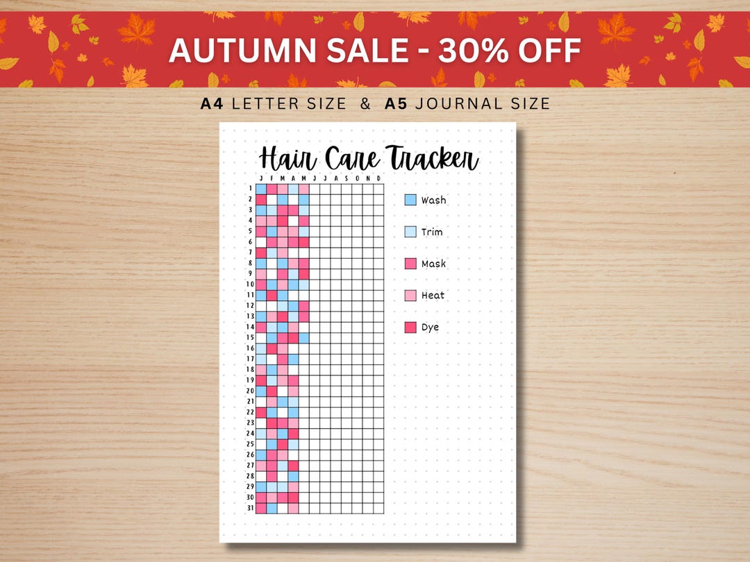 Hair Care Tracker PRINTABLE Journal Page Beauty Routine Hair Wash ...