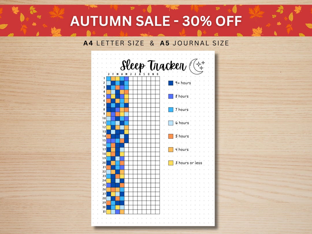 Sleep Tracker Yearly PRINTABLE Journal Page Planner Page Track Sleep ...