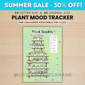 Plant Mood Tracker - PRINTABLE Journal Page - Colored Journal Page - Etsy