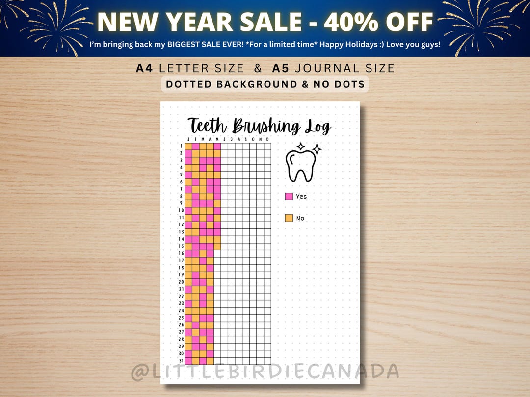 Teeth Brushing Tracker PRINTABLE Journal Page Kids Teeth Brushing ...