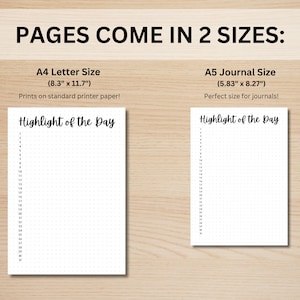 Highlight of the Day - PRINTABLE Journal Page - Memory Tracker - Daily ...