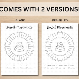 Bowel Movement Tracker - PRINTABLE Journal Page - Planner Page - Poop ...
