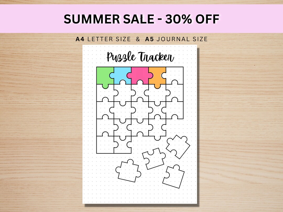 Puzzle Tracker PRINTABLE Journal Page Planner Page Habit Tracker Game ...