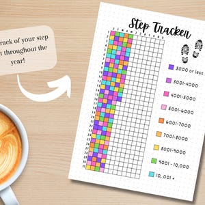 Step Tracker Yearly - PRINTABLE Journal Page - Planner Page - Fitness ...