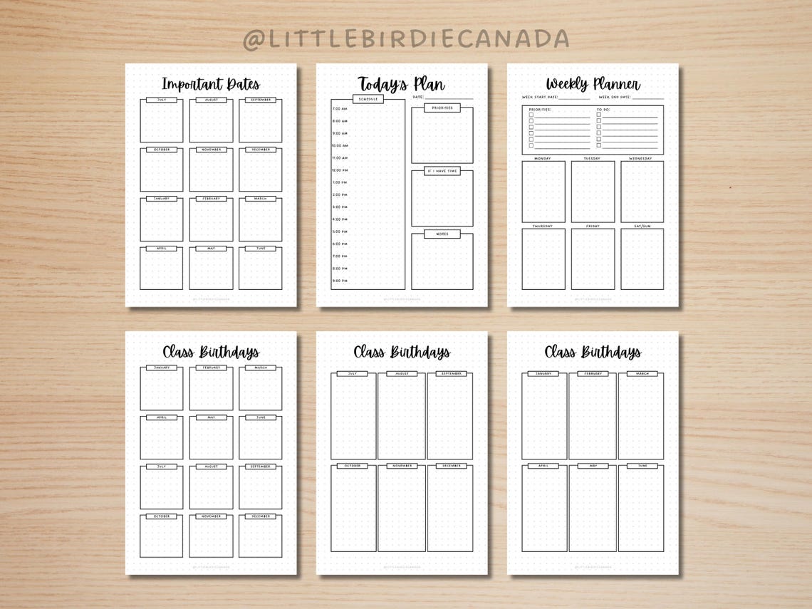 Teacher Planner Bundle - PRINTABLE Teacher Journal Pages - Teacher ...