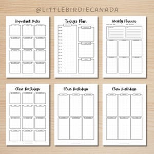 Teacher Planner Bundle - PRINTABLE Teacher Journal Pages - Teacher ...
