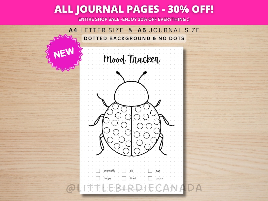 Ladybug Mood Tracker - PRINTABLE Journal Page - Ladybug Theme - Digital ...