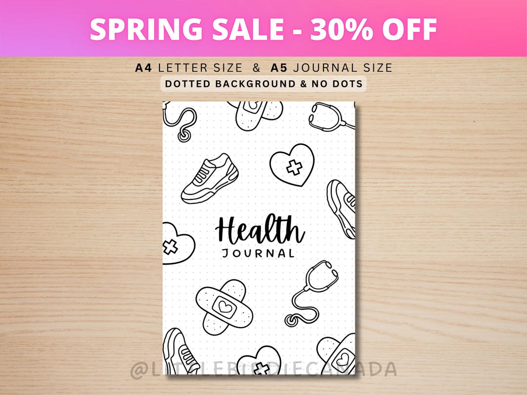 Health Journal Title Page PRINTABLE Journal Page Health Journal Cover ...