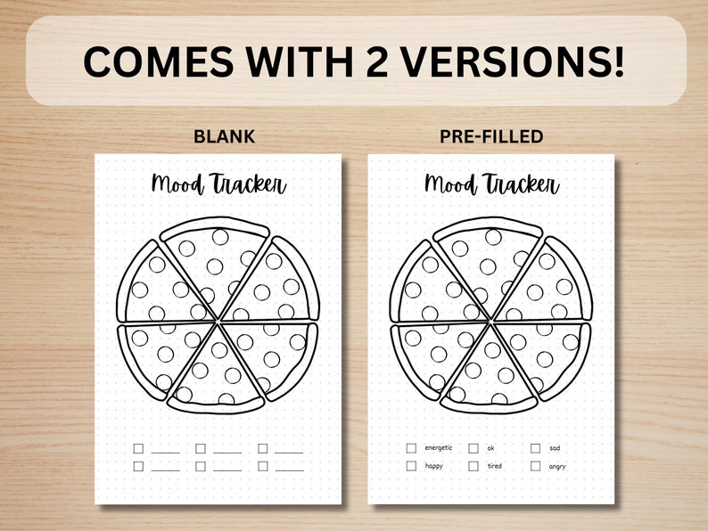 Pizza Mood Tracker - PRINTABLE Journal Page - Planner Page - Feelings ...