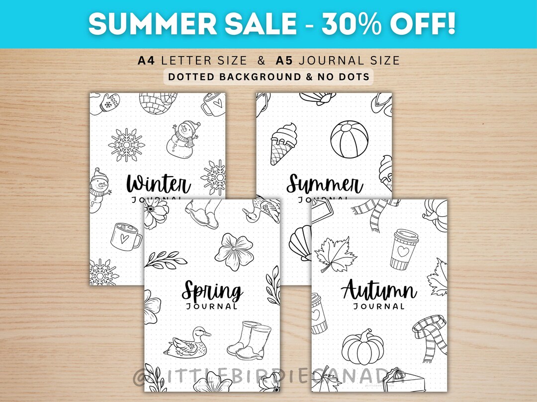 Seasonal Journal Title Pages - PRINTABLE Journal Page - Journal Cover ...