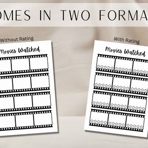 Movie Tracker - PRINTABLE Journal Page - Printable Planner Page - Track ...