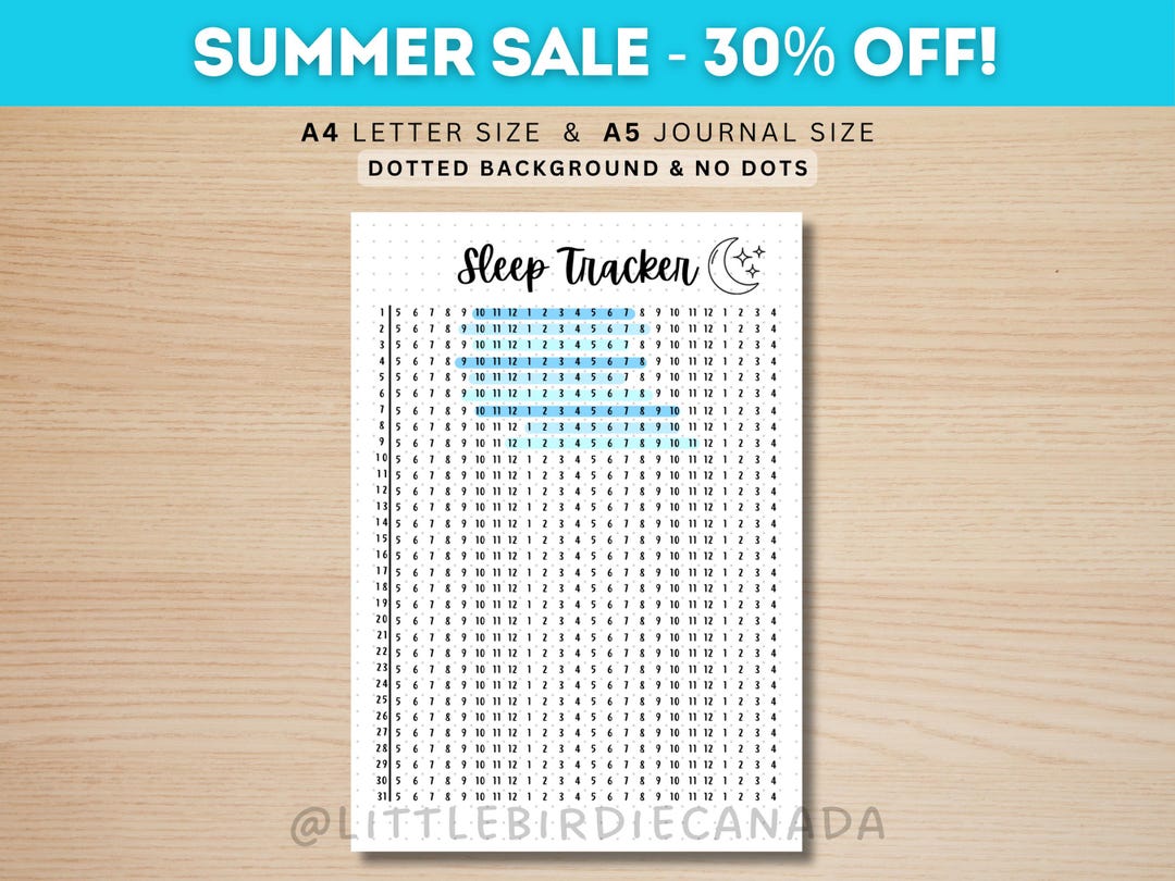 24 Hour Sleep Tracker - PRINTABLE Journal Page - Monthly Sleep Tracker ...