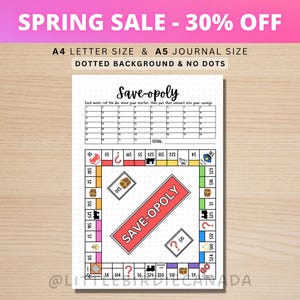 Saveopoly Savings Challenge - PRINTABLE Journal Page - Printable ...