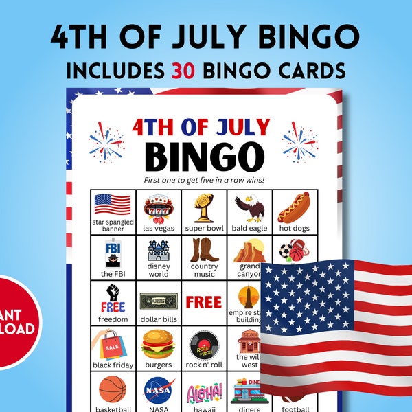 4th of July Bingo - Etsy