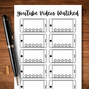 Youtube Tracker - PRINTABLE Journal Page - Planner Page - Monthly ...