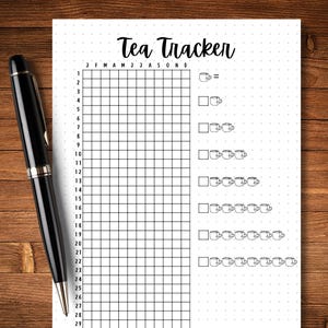 Tea Tracker - PRINTABLE Journal Page - Planner Page - Health Tracker ...