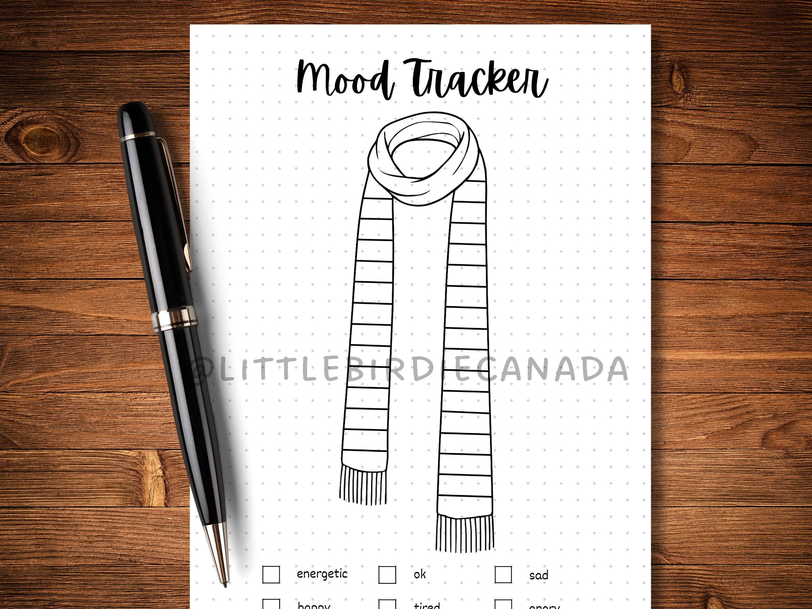 Scarf Mood Tracker - PRINTABLE Journal Page - Cozy Winter Theme ...