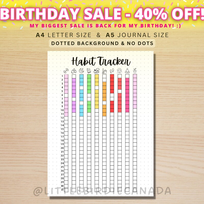 Habit Tracker Coloring - Etsy