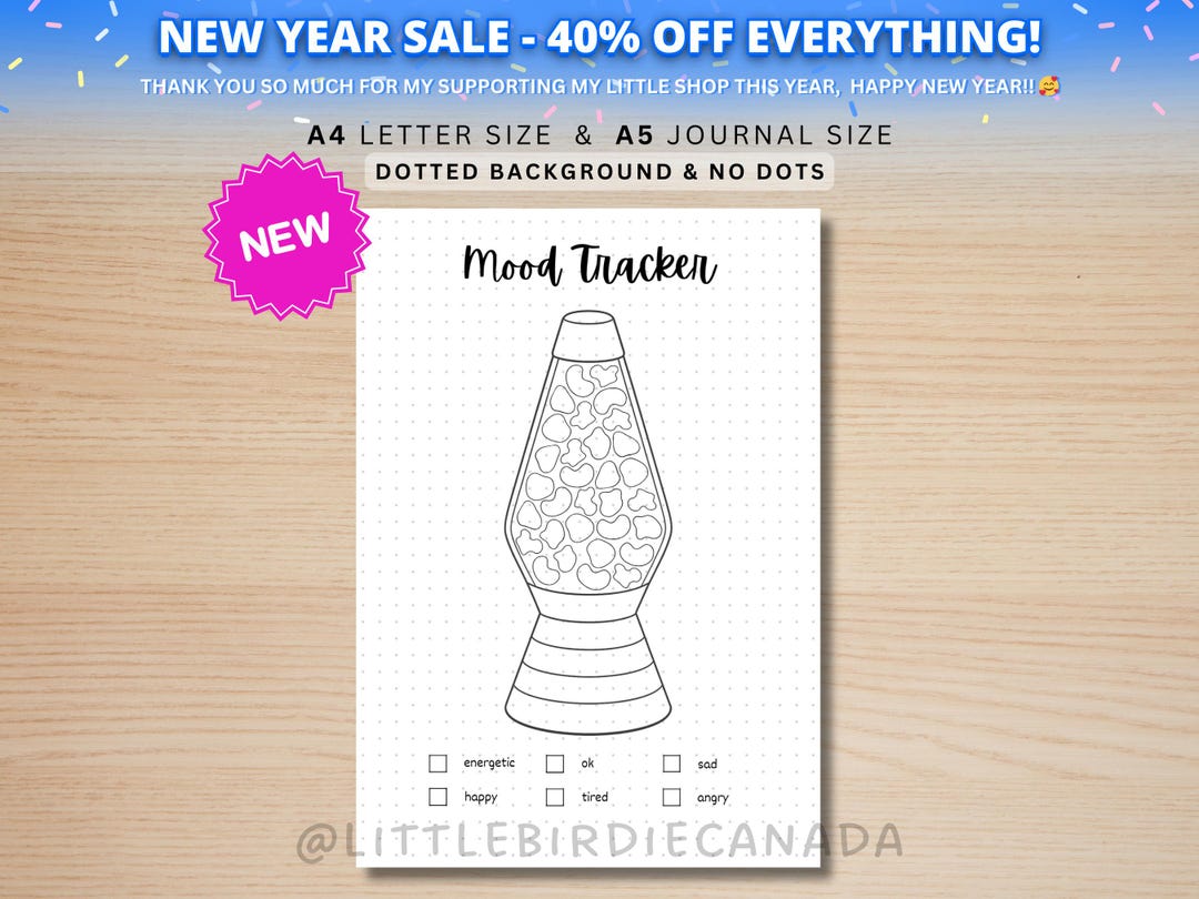 Lava Lamp Mood Tracker - PRINTABLE Journal Page - Retro Theme - Digital ...
