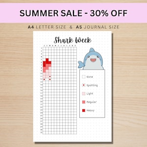 Shark Week Period Tracker PRINTABLE Journal Page Planner Page Ovulation ...