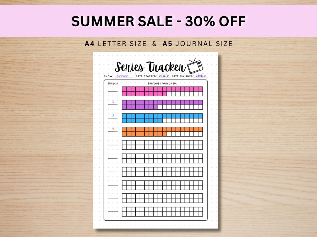 Series Tracker PRINTABLE Journal Page Episode Tracker Printable Journal ...