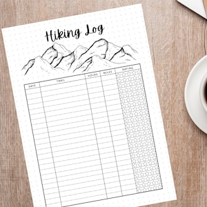 Hiking Log - PRINTABLE Journal Page - Hiking Tracker - Hike Tracker ...