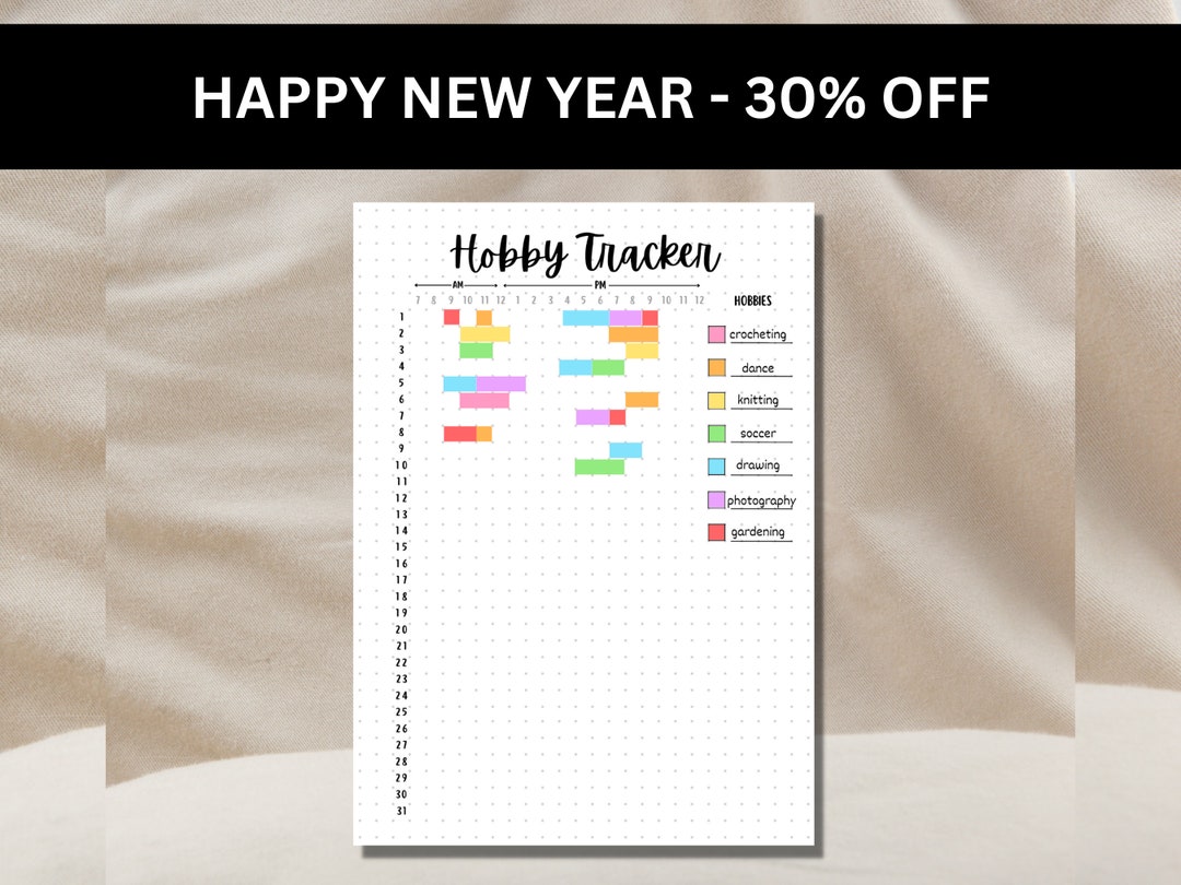 Hobby Tracker A5 Journal Page PRINTABLE Tracker Habit Tracker Hobby ...
