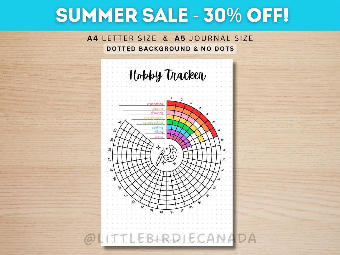 Hobby Tracker - PRINTABLE Journal Page - Habit Tracker - Hobby Journal ...