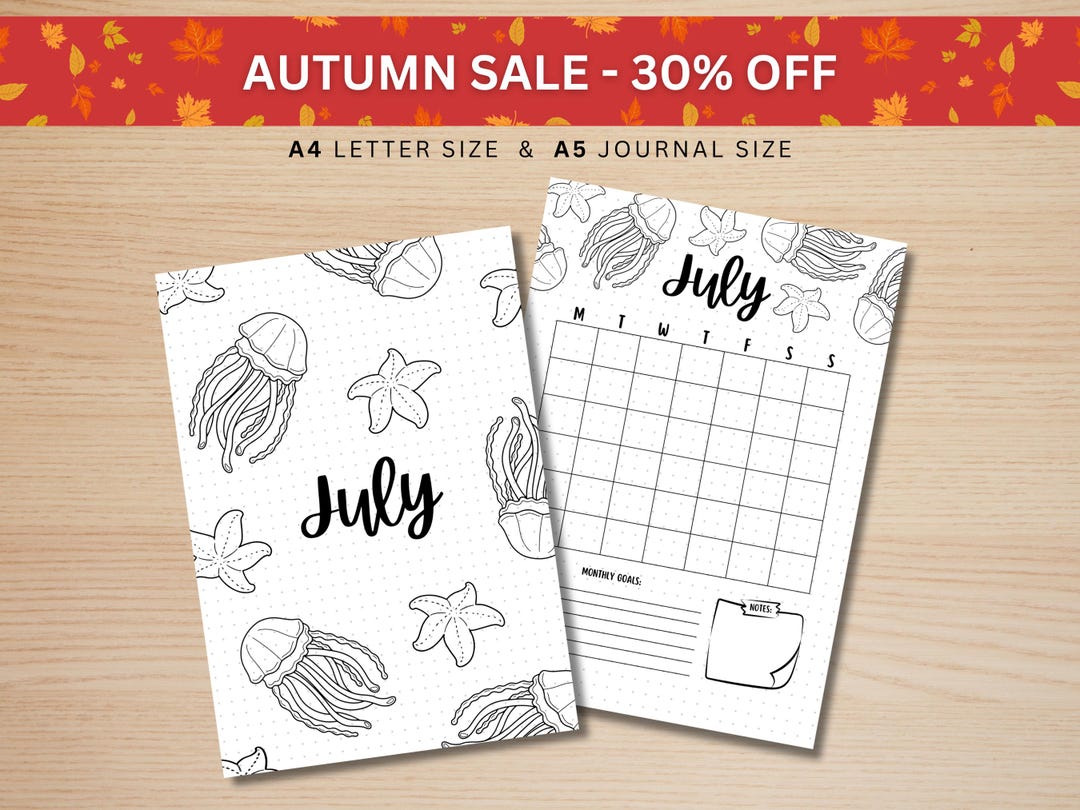 July Title Page July Calendar PRINTABLE Calendar Printable Title Page ...