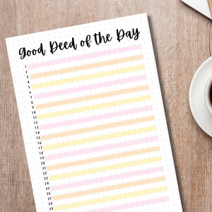 Good Deed of the Day - PRINTABLE Journal Page - Printable Planner Page ...