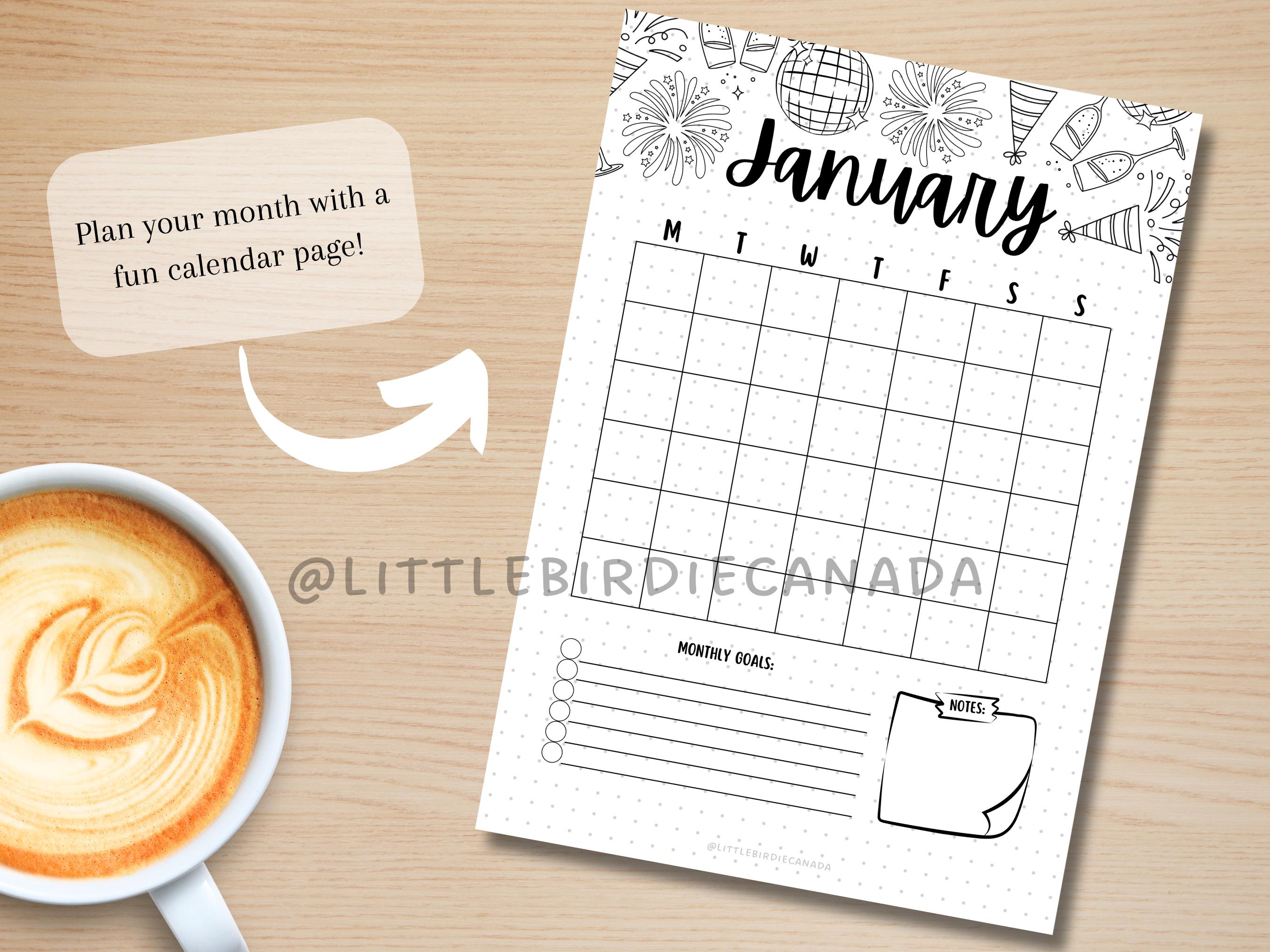 BIG Calendar Bundle - PRINTABLE Journal Pages - Digital Planner Pages ...