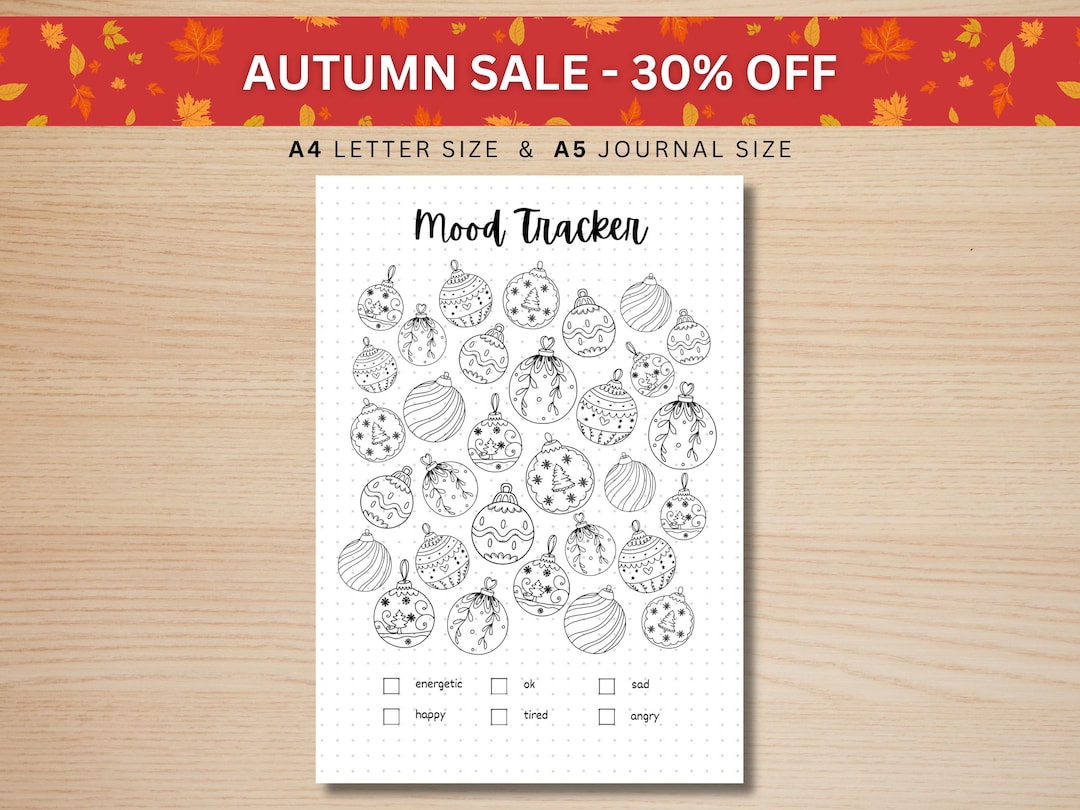 Ornament Mood Tracker PRINTABLE Journal Page Planner Page Feeling ...