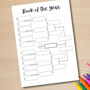 Book of the Year - PRINTABLE Journal Page - Planner Page - Book Journal ...