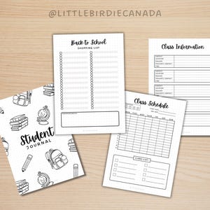 Student Planner Bundle - PRINTABLE Student Journal Pages - Digital ...