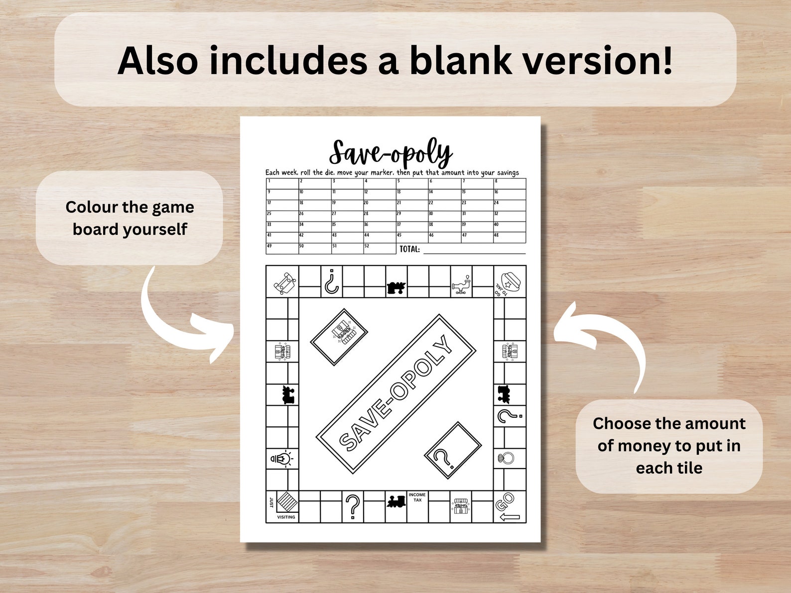 Saveopoly Savings Challenge Printable Bullet Journal Savings - Etsy Canada