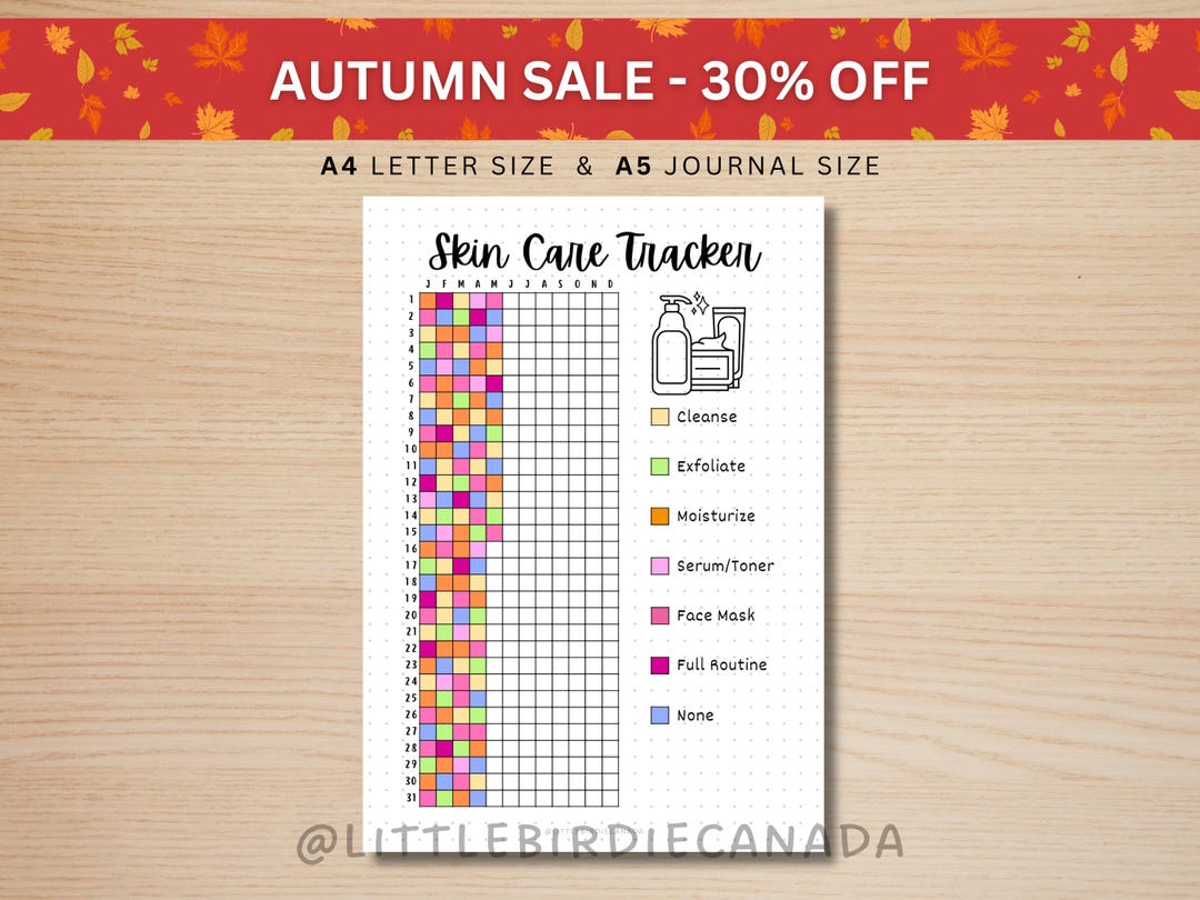 Skin Care Tracker PRINTABLE Journal Page Beauty Routine Skincare ...