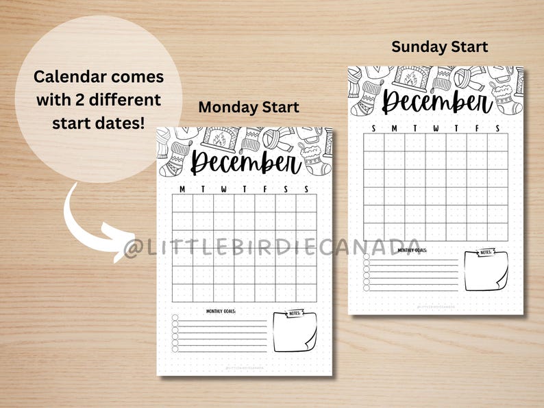 December Title Page and Calendar - PRINTABLE Calendar - Cozy Winter ...